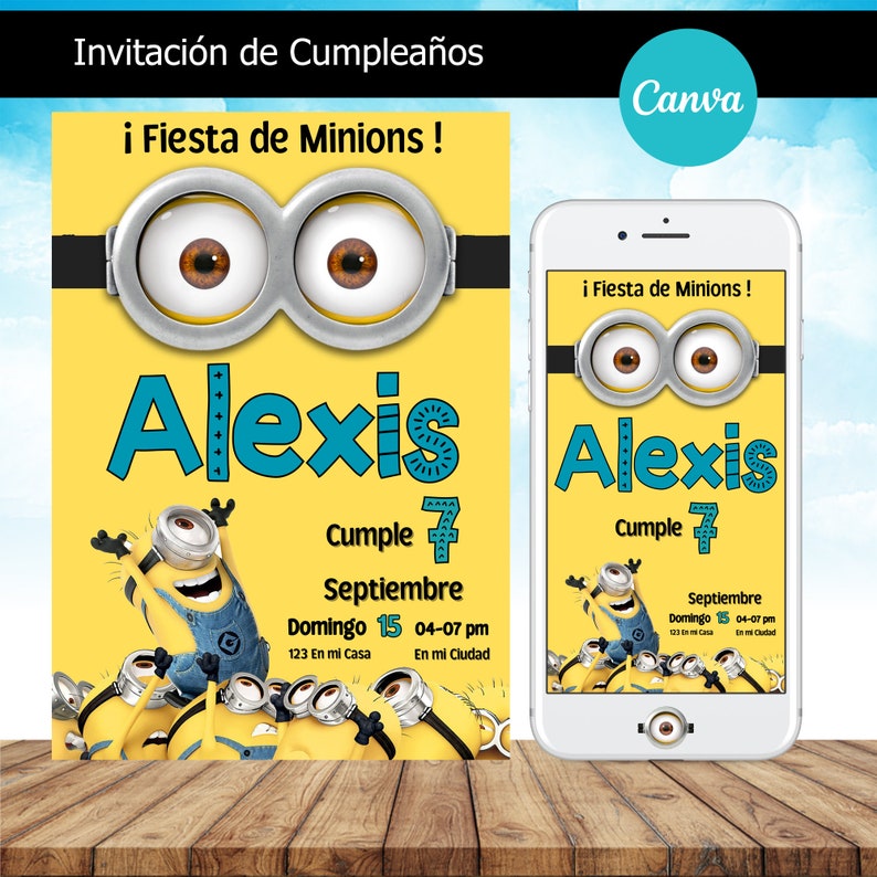 Minions Birthday Template, Editable in Canva. Minions Birthday ...