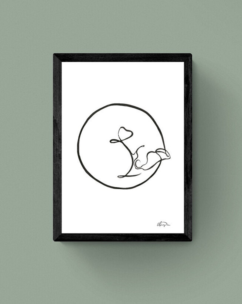 Bird Line Drawing Wall Art, Digital Download, Flying Bird Artwork ...