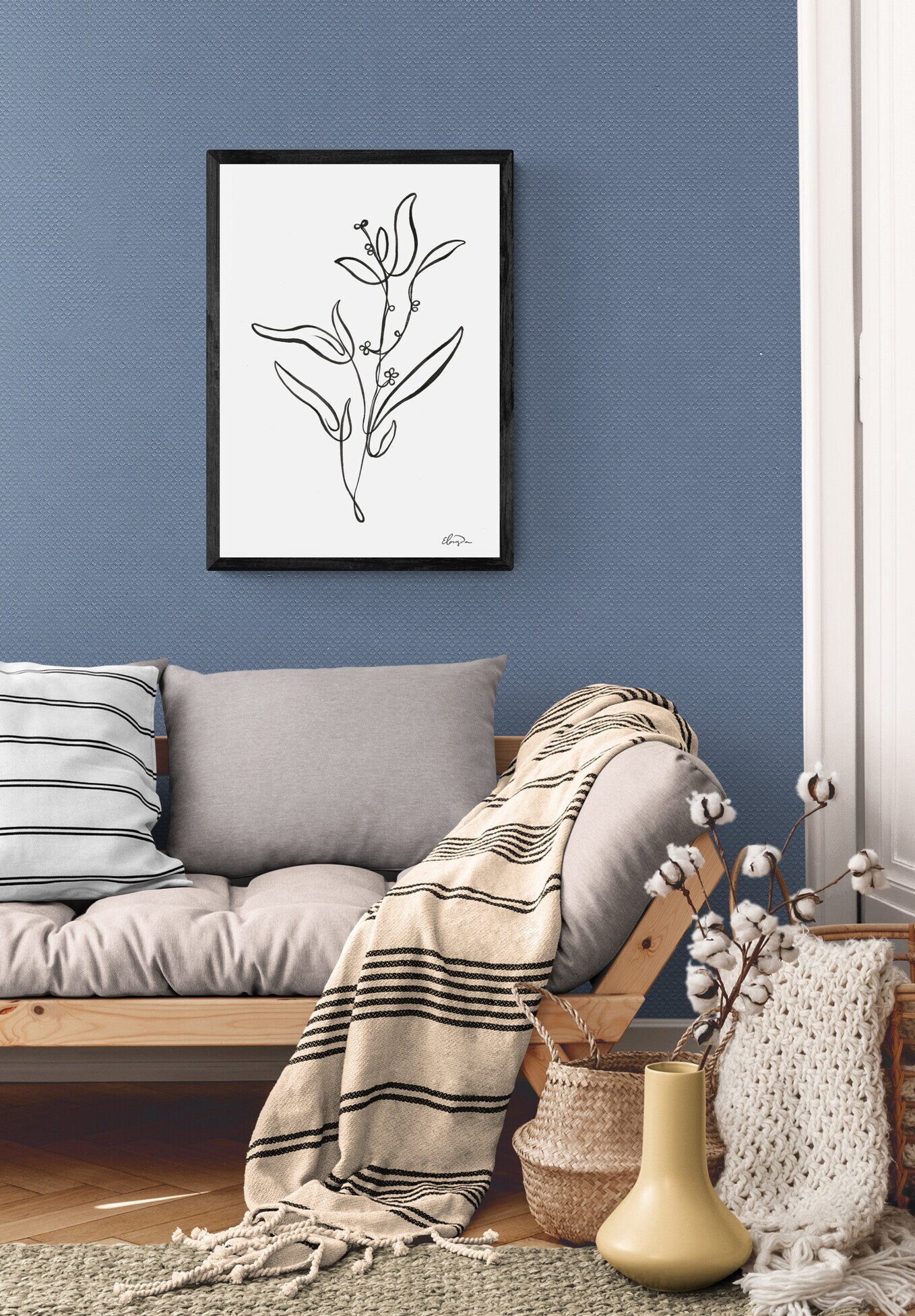 Plant Line Drawing, Wall Art, Nature Artwork, Abstract One Line Sketch ...