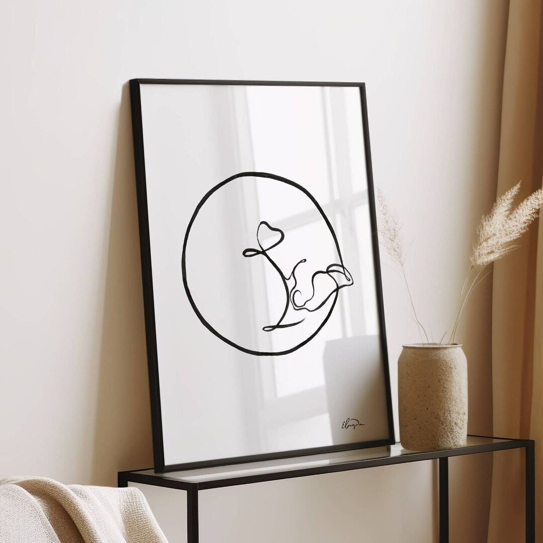 Bird Line Drawing Wall Art, Digital Download, Flying Bird Artwork ...