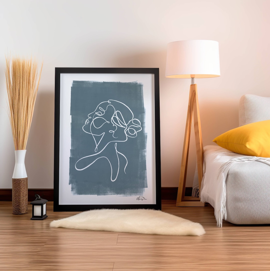 Young Woman Line Drawing, Digital Download, Elegant Lady Wall Art ...