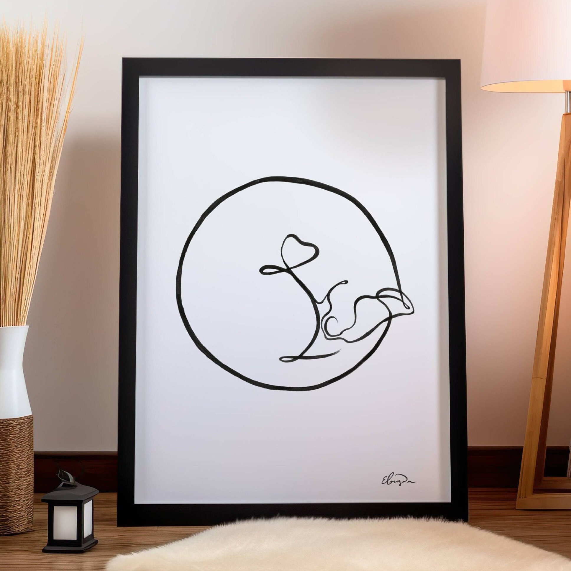Cat Line Art Print, Line Drawing, Hand-painted, Abstract Single Line ...