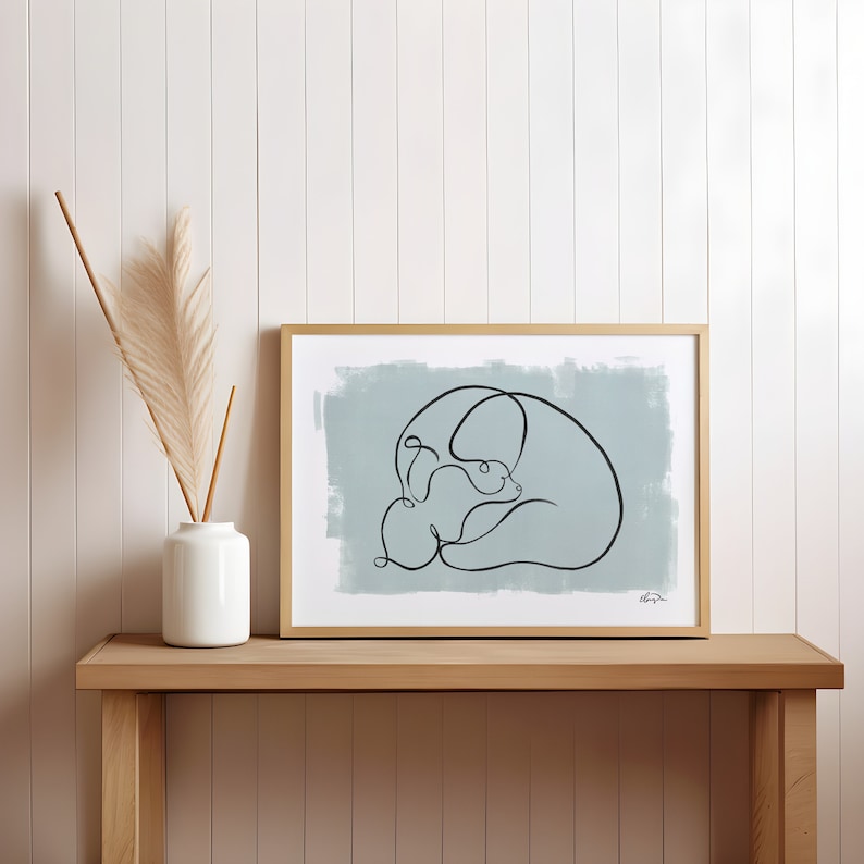 Bear and Cub Line Art, Line Drawing Print, Polar Bears Artwork ...