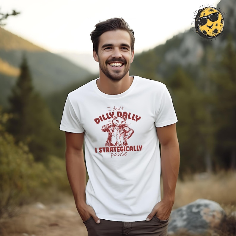 Dilly Dally Racoon Shirt, Positivity Possum Tee, Weirdcore Procrastination Funny Raccoon Shirts ...