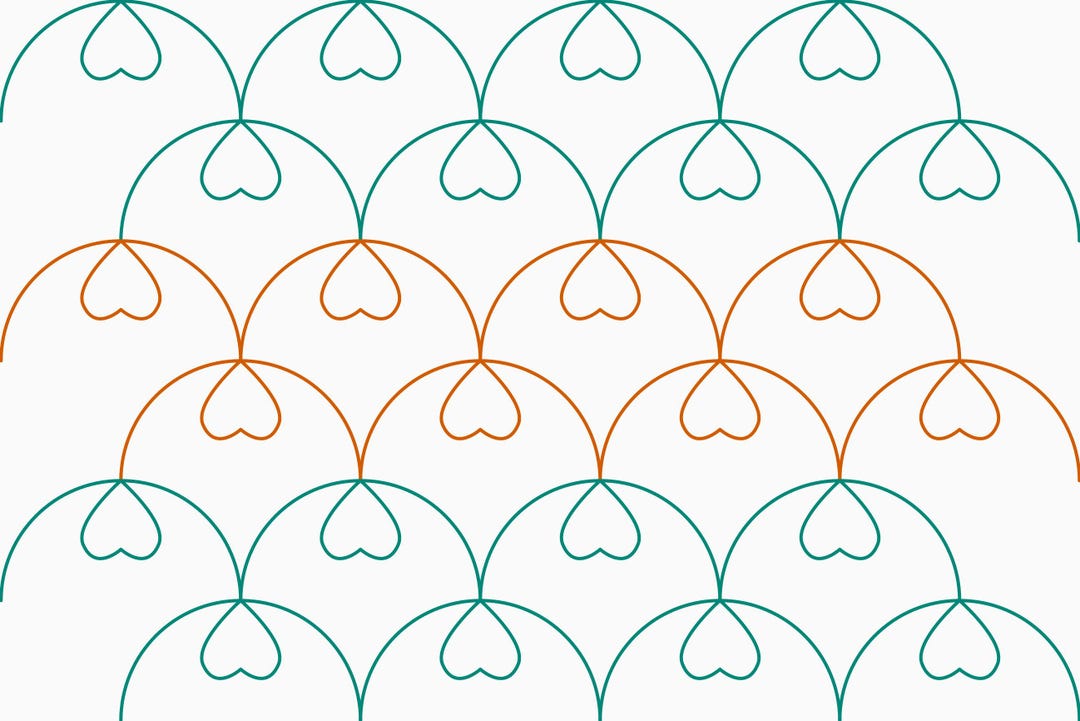 Clam Shell With HEART Edge-2 Edge- ,longarm Patterns, Pantographs ...