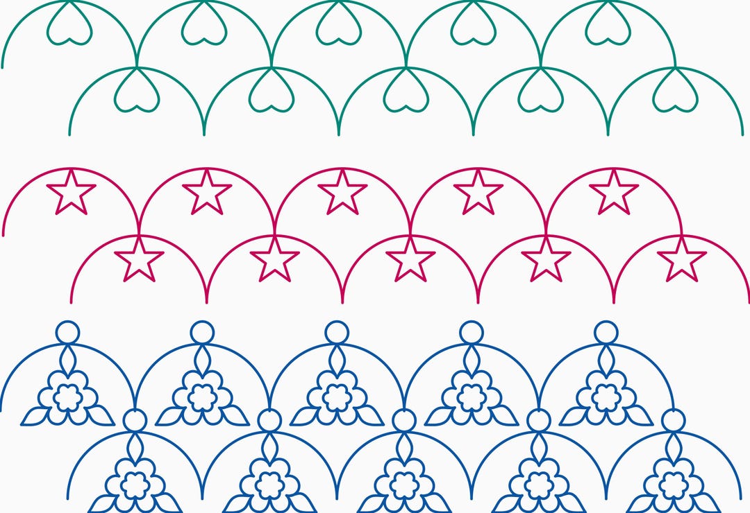 Clam Shell SET Edge-2 Edge- ,longarm Patterns, Pantographs, Quilting ...