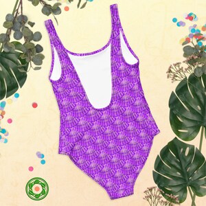 Seashell One-piece Women's Swimsuit in Purple Designed From Scallop ...