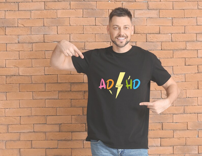 ADHD Lightning Bolt Smiley Face PNG, SVG, Print and Cut, Funny ...