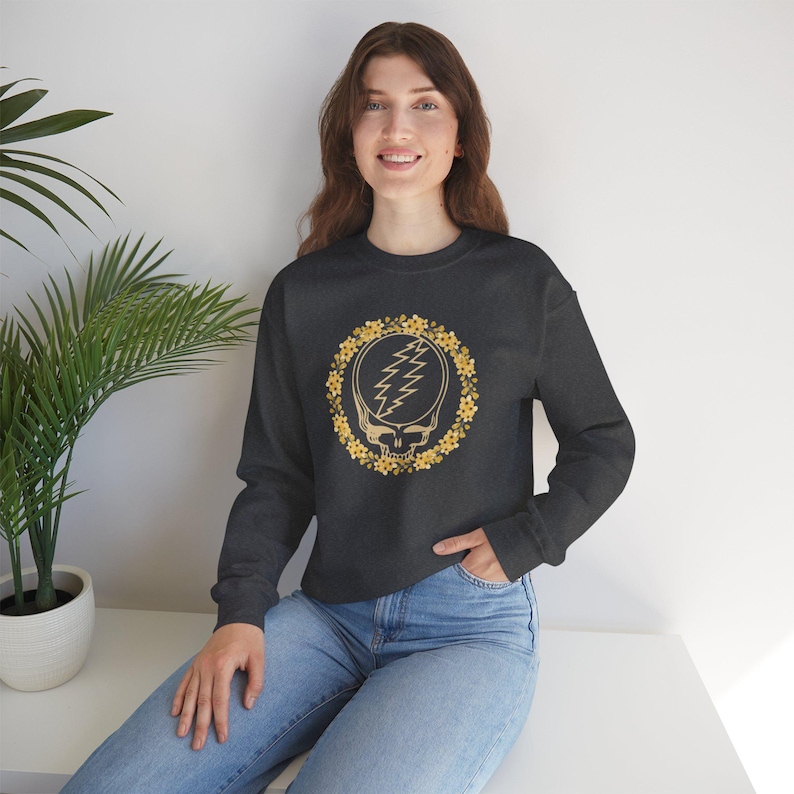 Grateful Dead Stealie Daisy Flower Crown Sweatshirt, Hoodie, Music ...