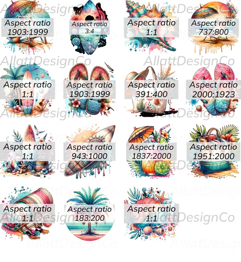 Boho Beach Clipart - a Beach Chair and Umbrella on a Beach - a ...
