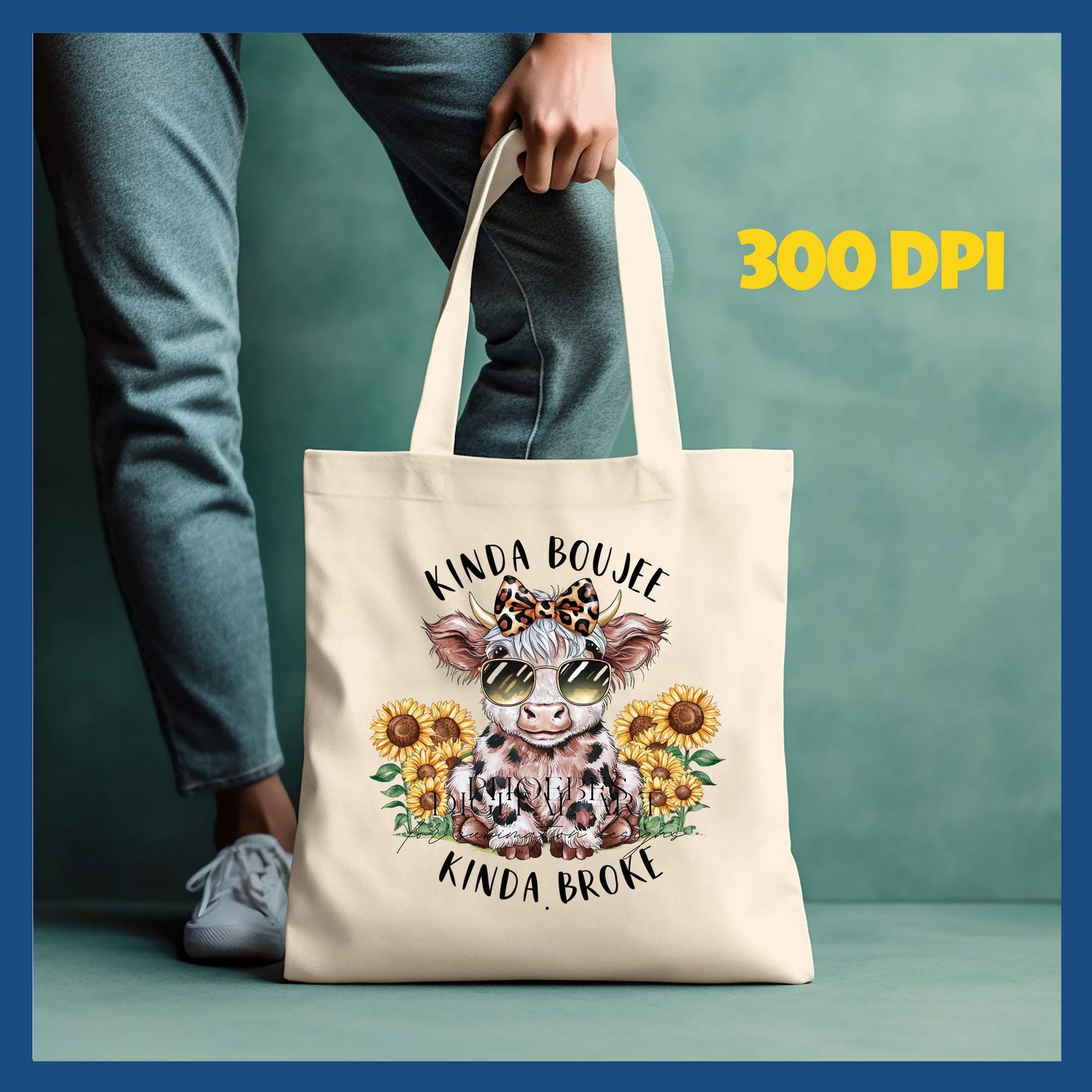 Kinda Boujee Kinda Broke Png, Funny Baby Highland Cow PNG, Funny Mom ...