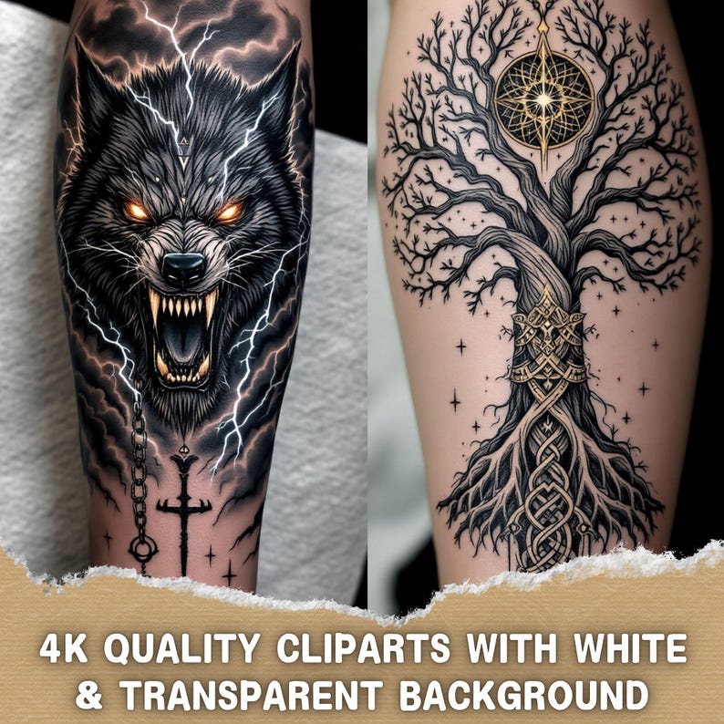 Nordic Mythology Tattoo Designs: Viking Art Bundle (digital Download ...