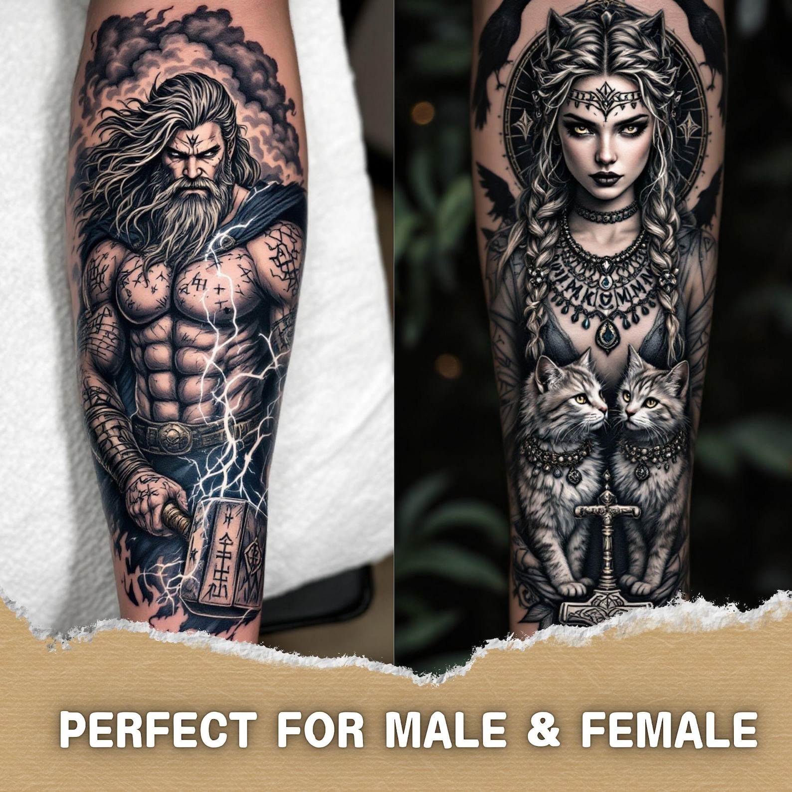 Nordic Mythology Tattoo Designs: Viking Art Bundle (digital Download ...