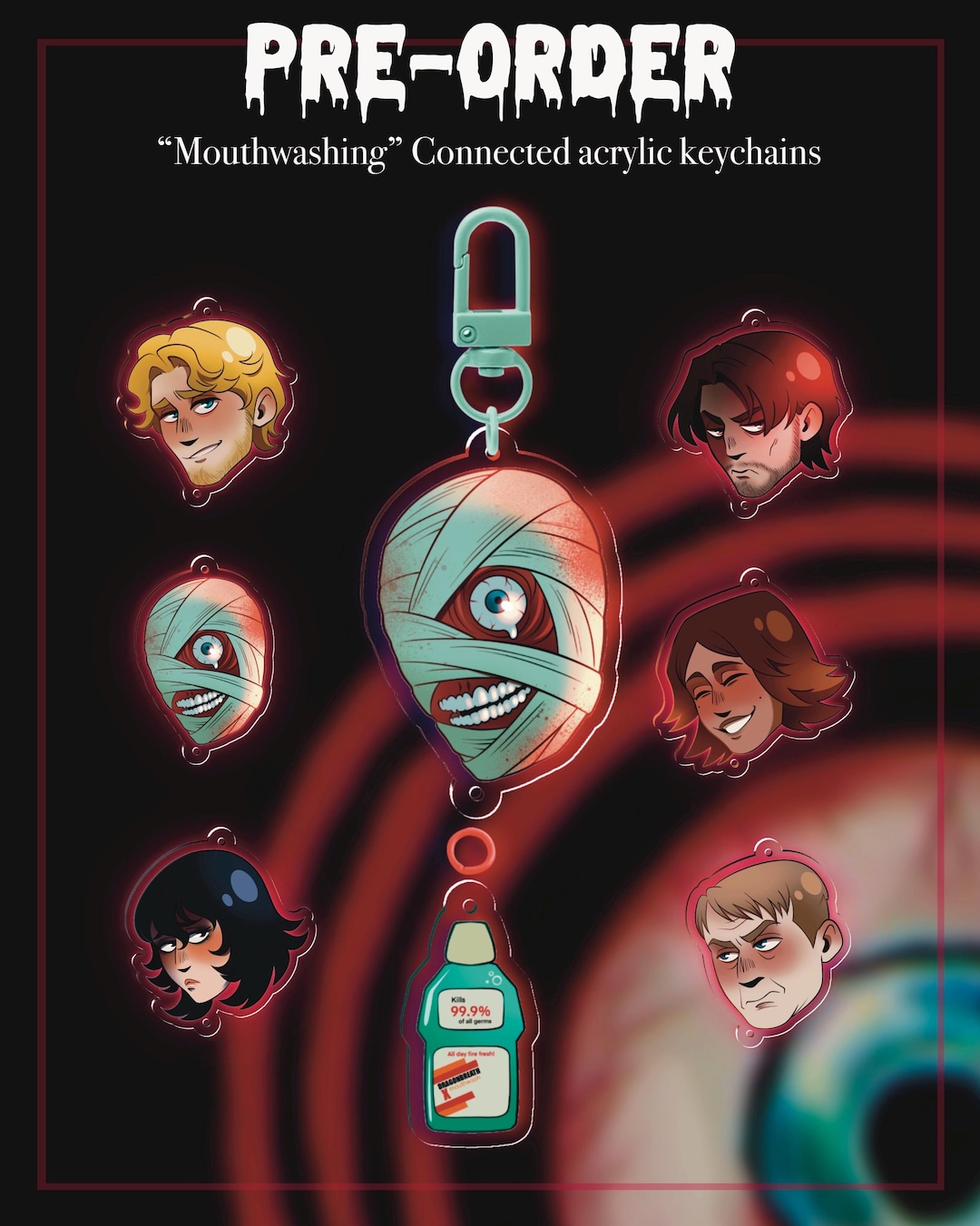PRE-ORDER mouthwashing Connected Acrylic Keychains - Etsy