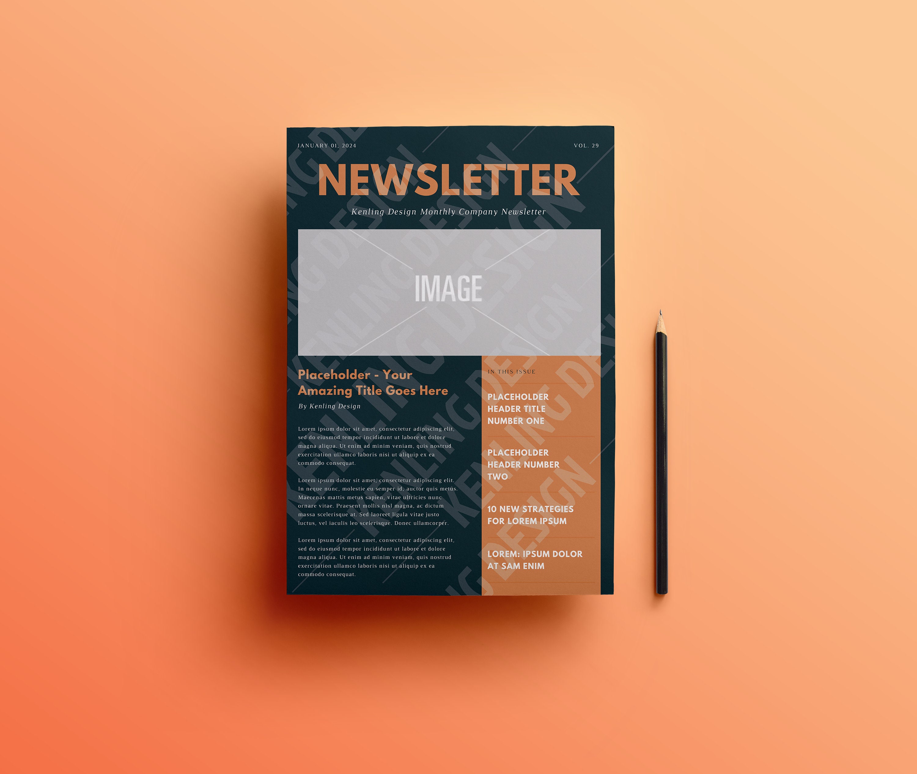Editable Newsletter Template, Editable Newsletter Template, Business ...