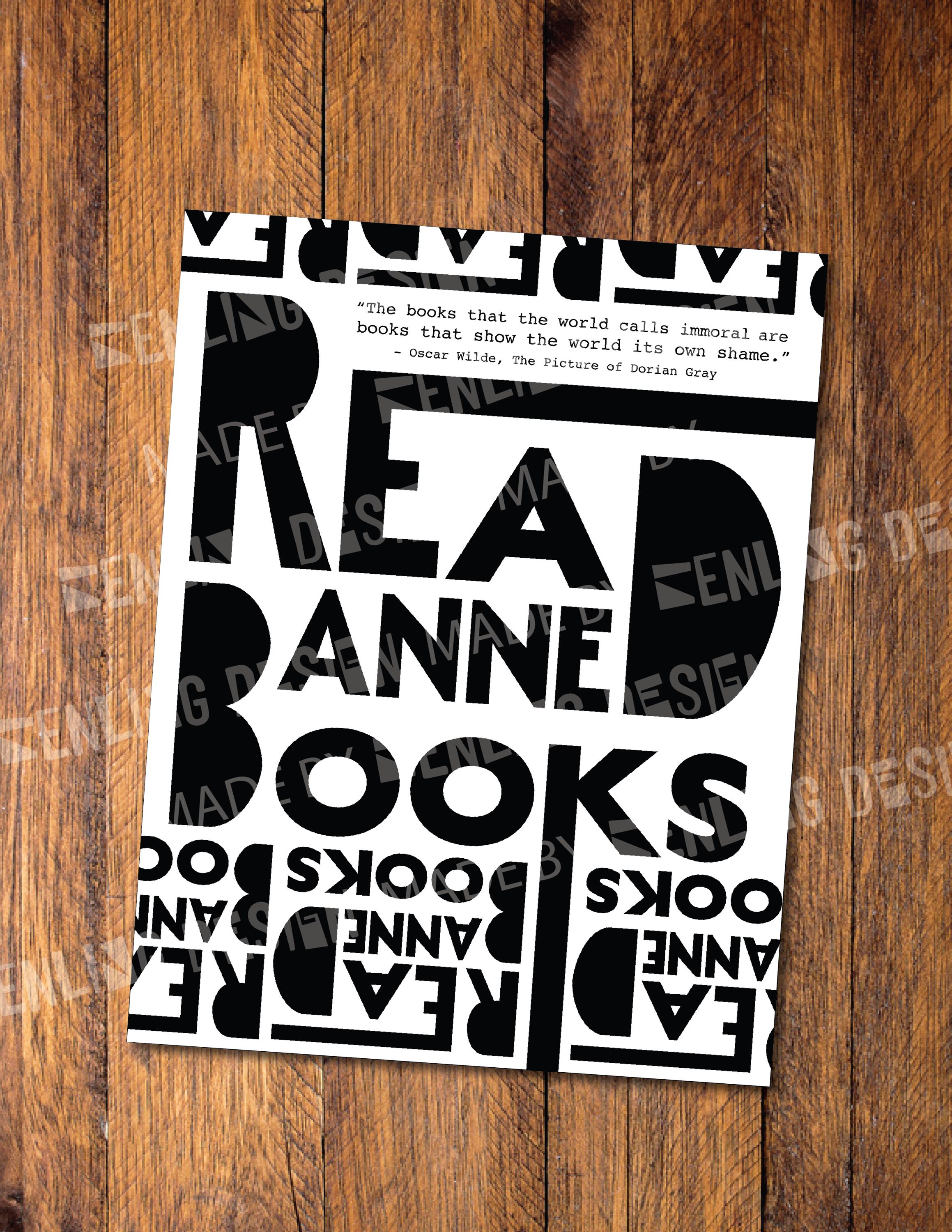 Read Banned Books Poster - Classroom Library Bedroom Wall Decor Art ...