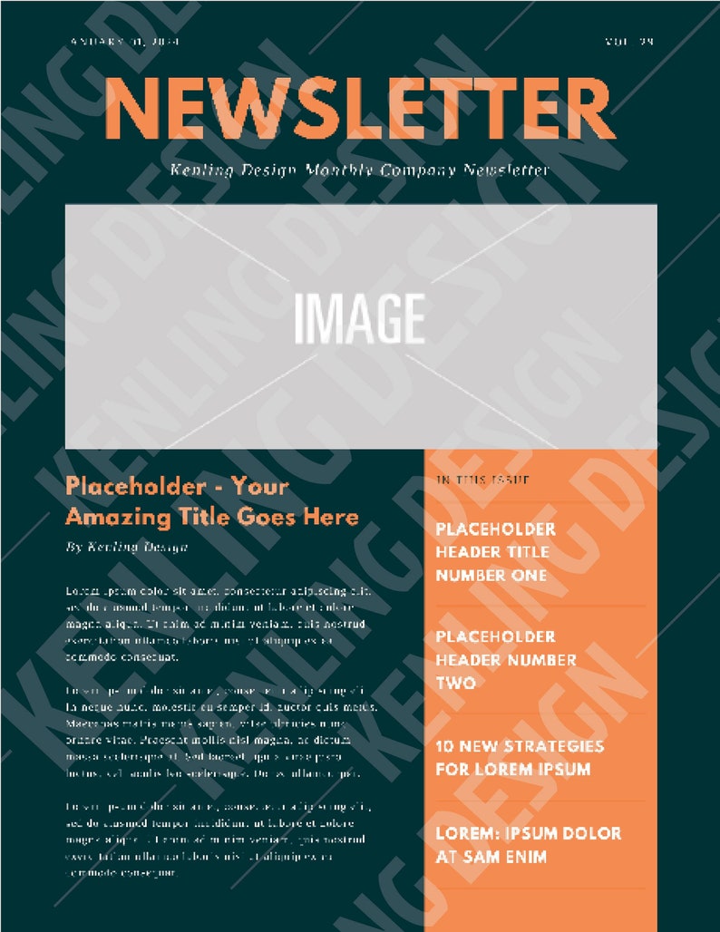 Editable Newsletter Template, Editable Newsletter Template, Business ...