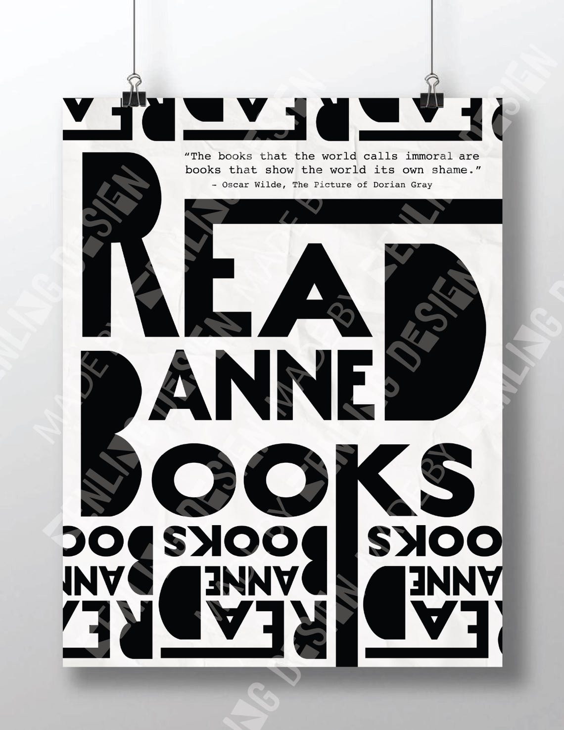 Read Banned Books Poster - Classroom Library Bedroom Wall Decor Art ...