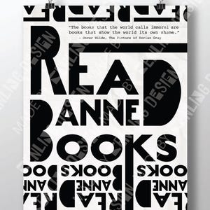 Read Banned Books Poster - Classroom Library Bedroom Wall Decor Art ...