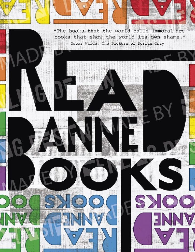 Read Banned Books Poster - Classroom Library Bedroom Wall Decor Art ...