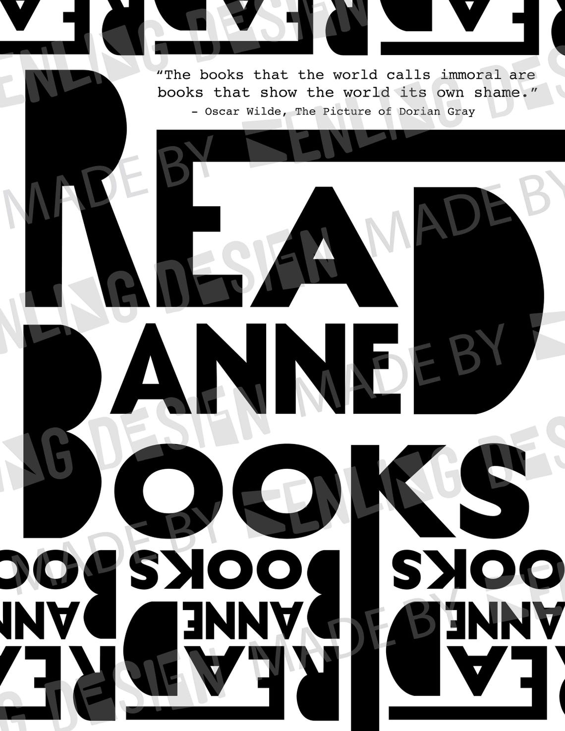 Read Banned Books Poster - Classroom Library Bedroom Wall Decor Art ...