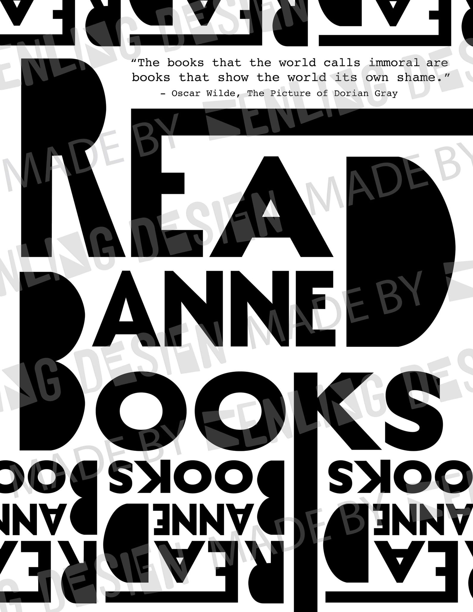 Read Banned Books Poster - Classroom Library Bedroom Wall Decor Art ...