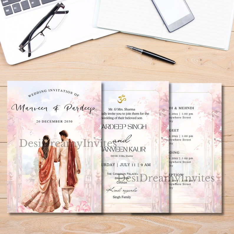 Hindu Wedding Invitation Templates Digital Indian Wedding Invitation ...
