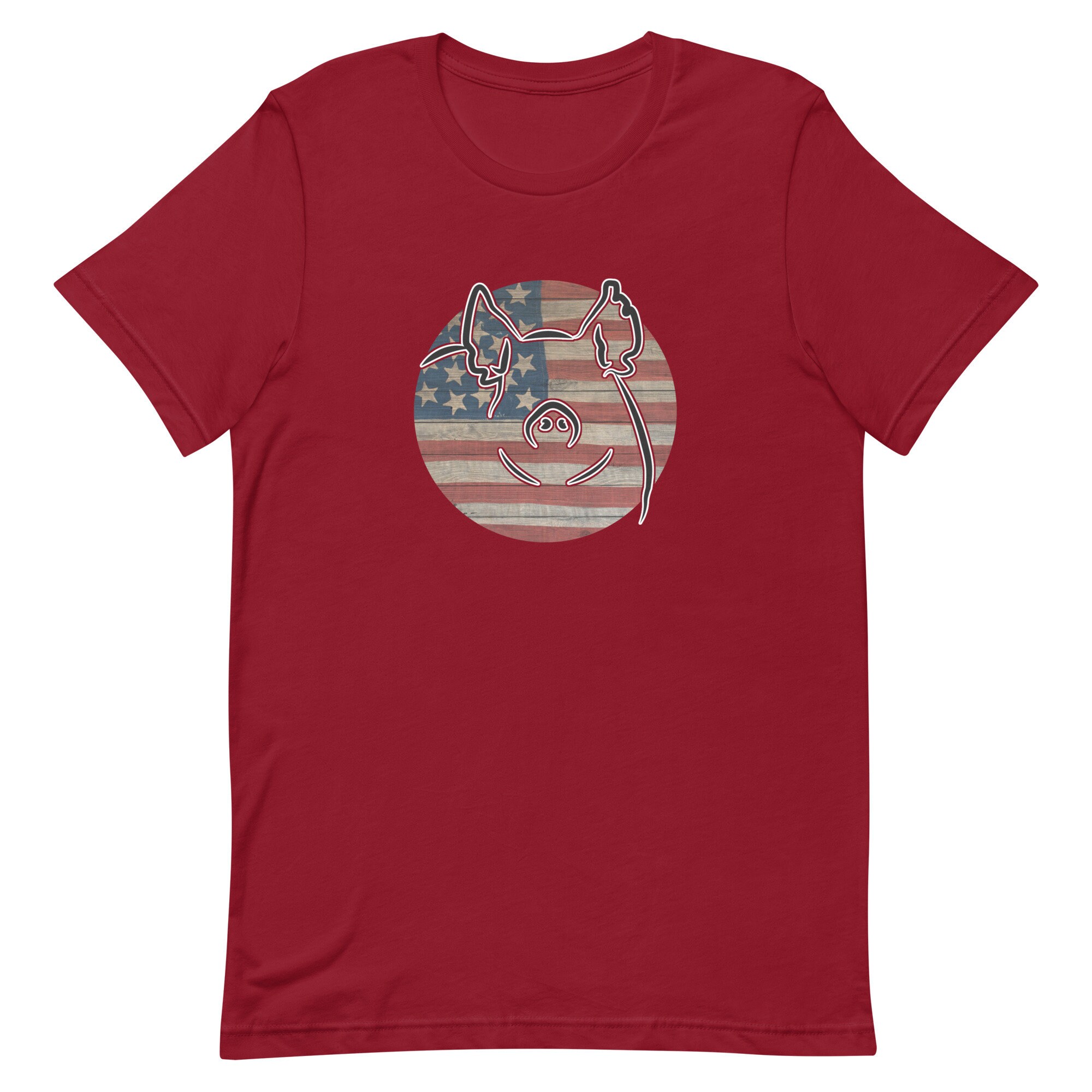 Vintage Red, White, and Blue Barn Wood Pig, Swine Unisex T-shirt - Etsy