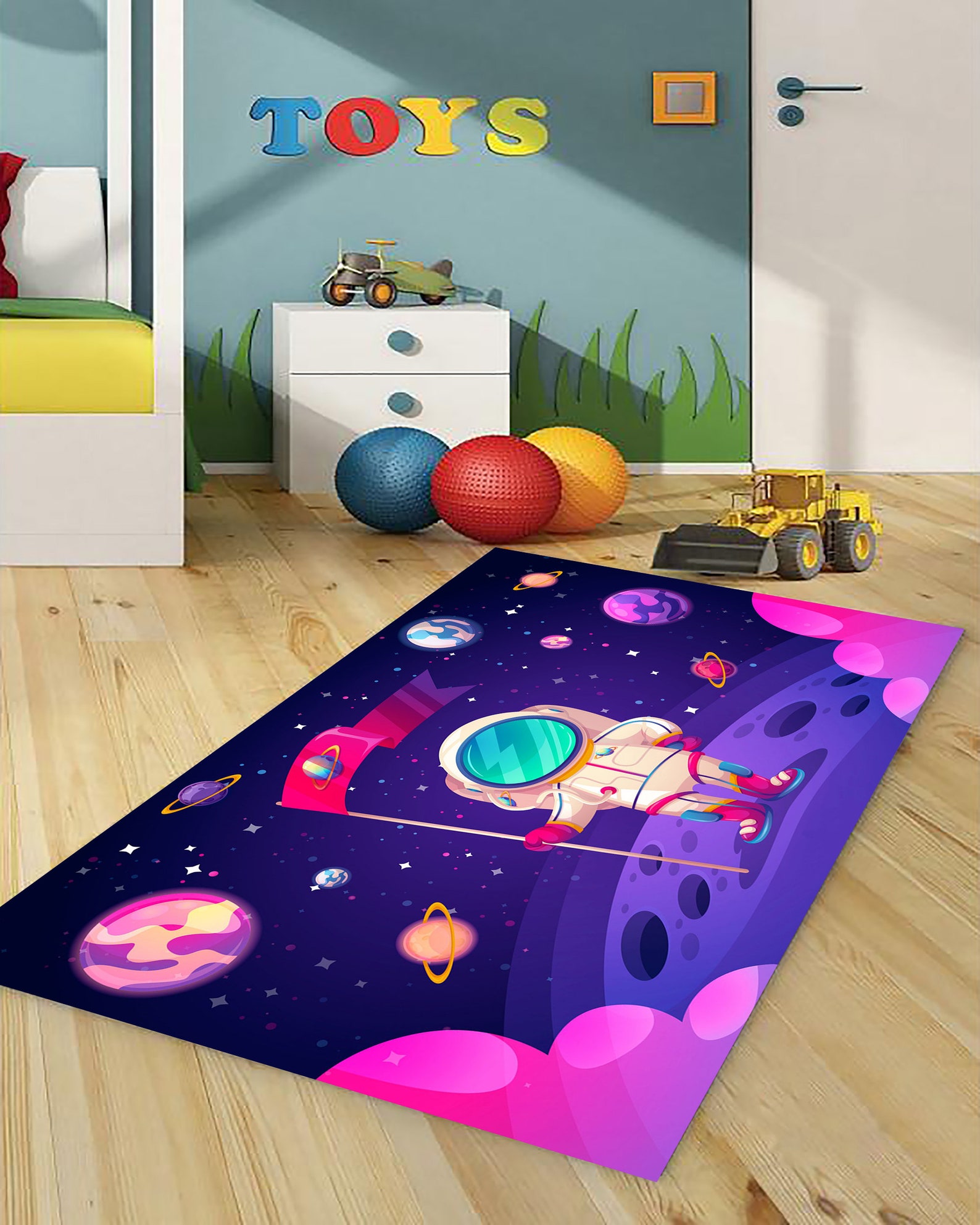 Astronaut Rug,moon Rug,planet Rug,galaxy Rug,space Carpet,spaceman Rug ...