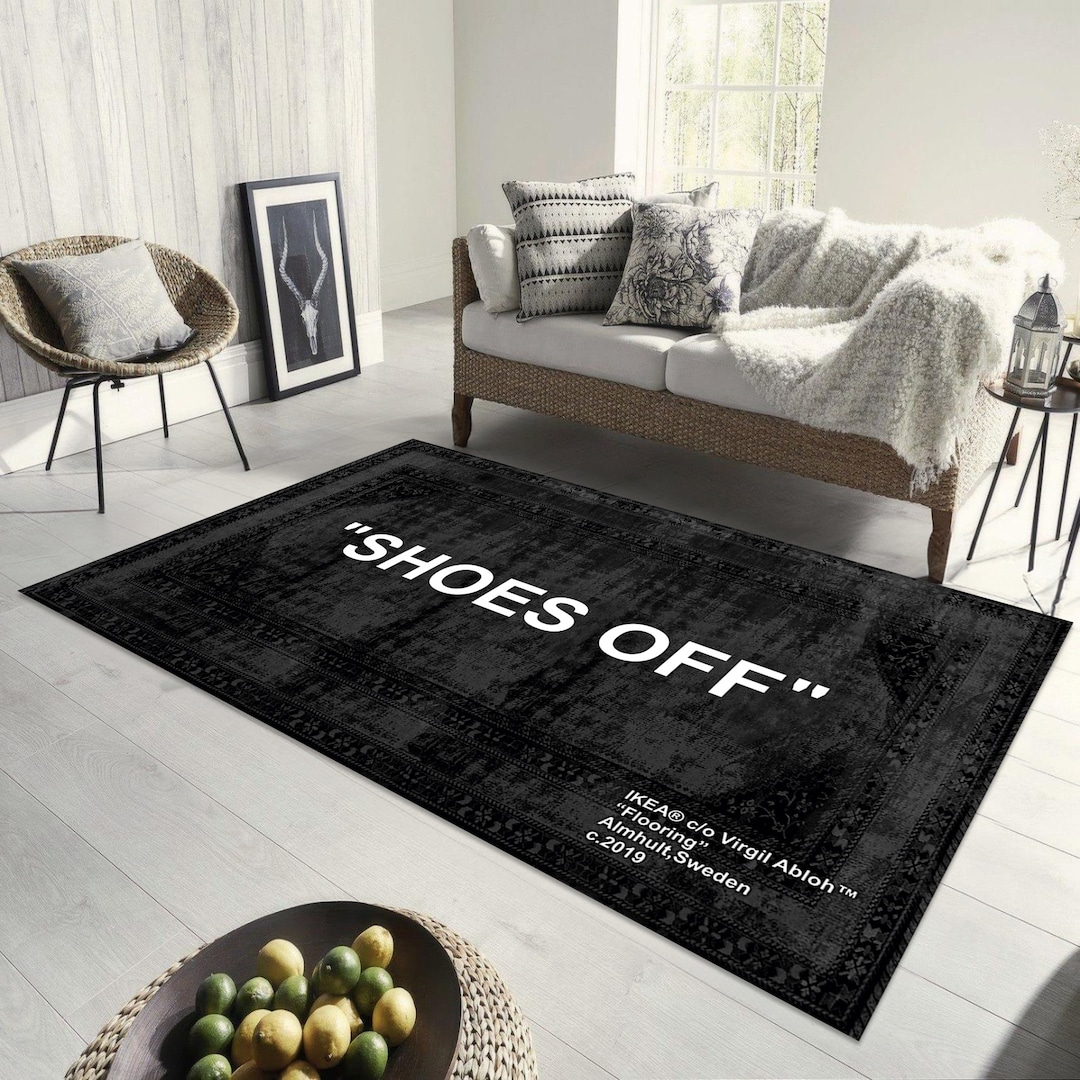 Shoes off Rug,shoes Rug,black Shoes Off, Sneakers Rug,cool Area Rug ...