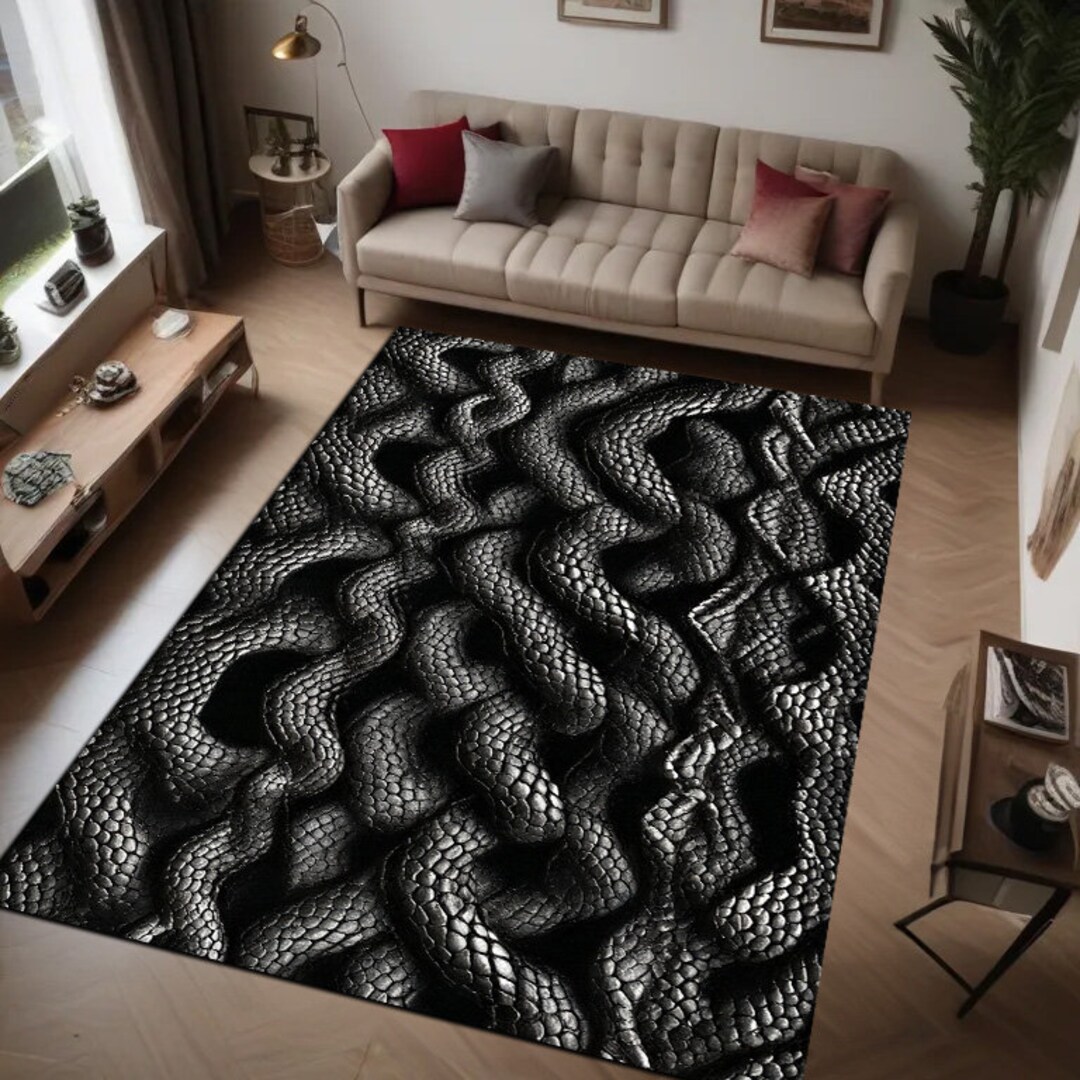 Dark Aesthetic Rug,snake Carpet,animal Print Rug,gothic Rug,horror Rug ...