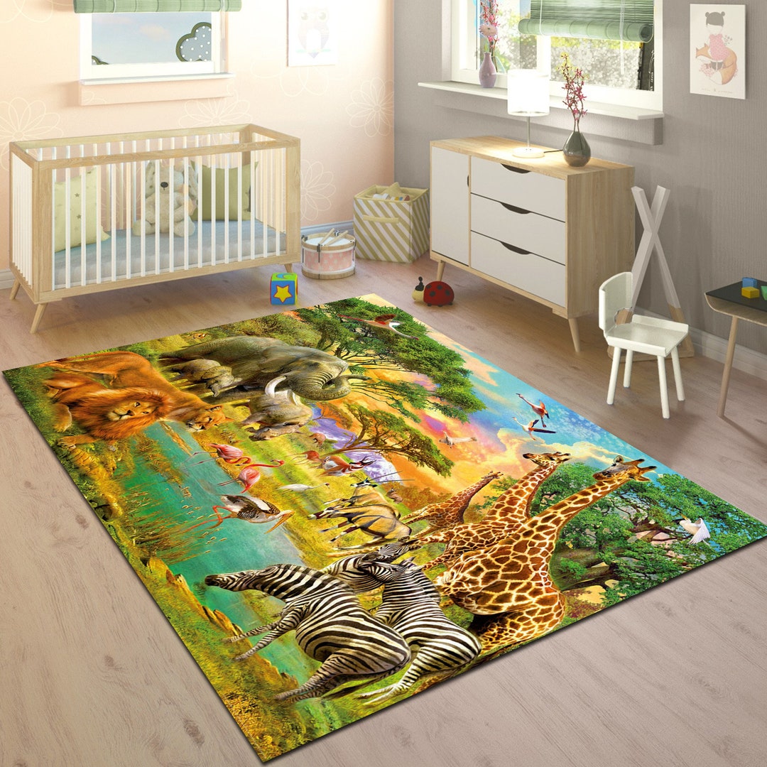 Wild Life Rug,safari Rug,nature Carpet,wild Animal Rug,lion Rug,animal ...