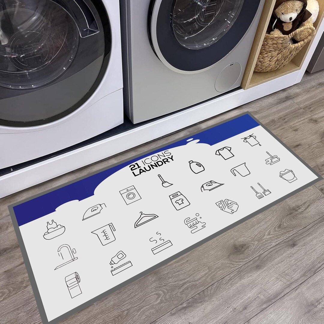 21 Icons Laundry Rug,laundry Room Mat,laundry Room Rug,laundry Rug ...