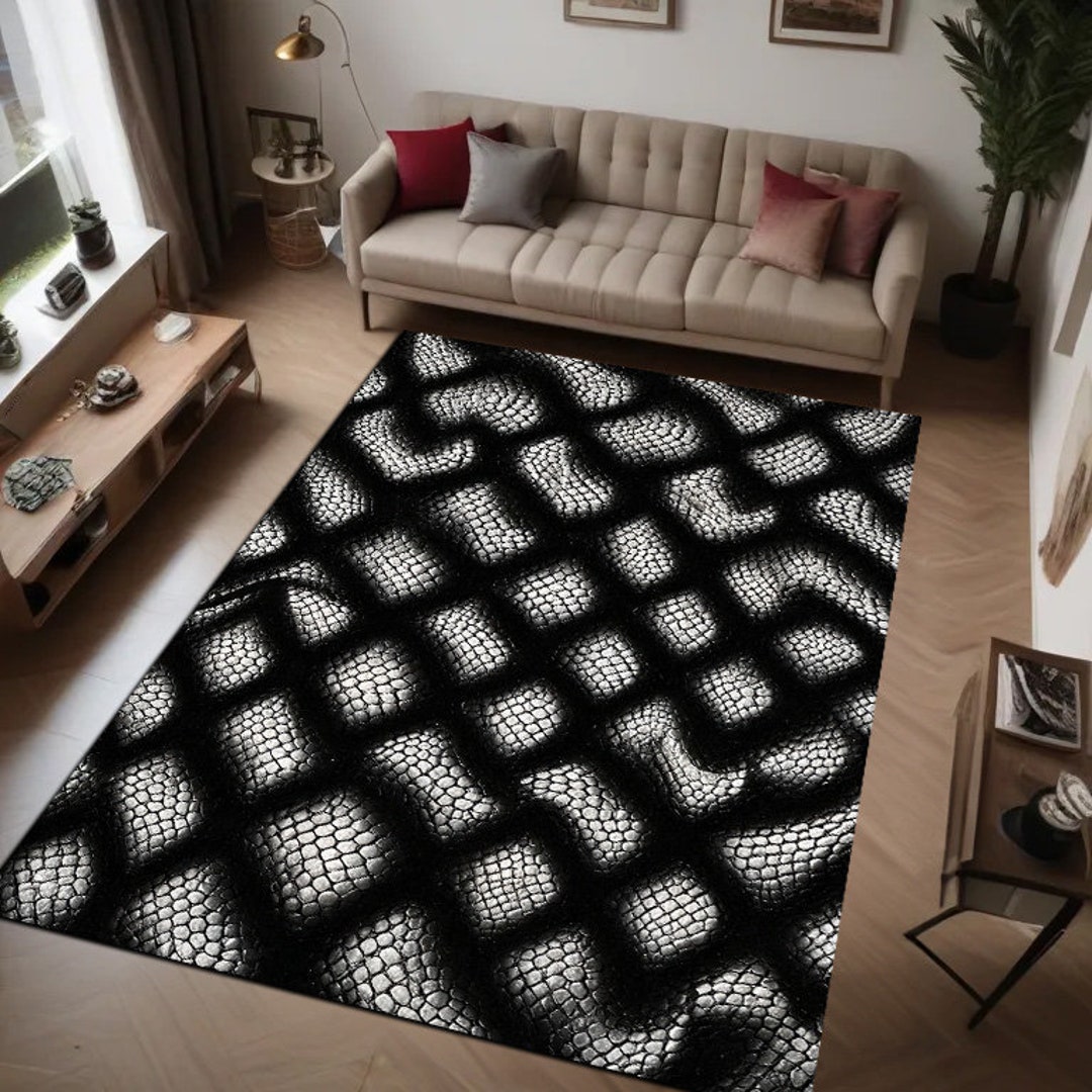 Snake Skin Pattern Rug: Gothic Illusion Design, Luxury Home Decor - Etsy