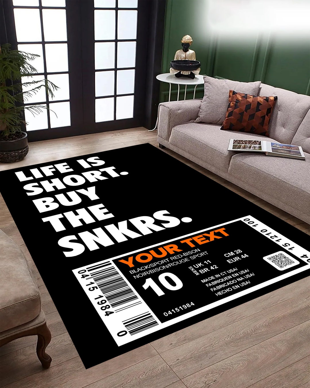 Personalizable Rug,customized Label Rug,sneakers Rug,sneakers Home ...