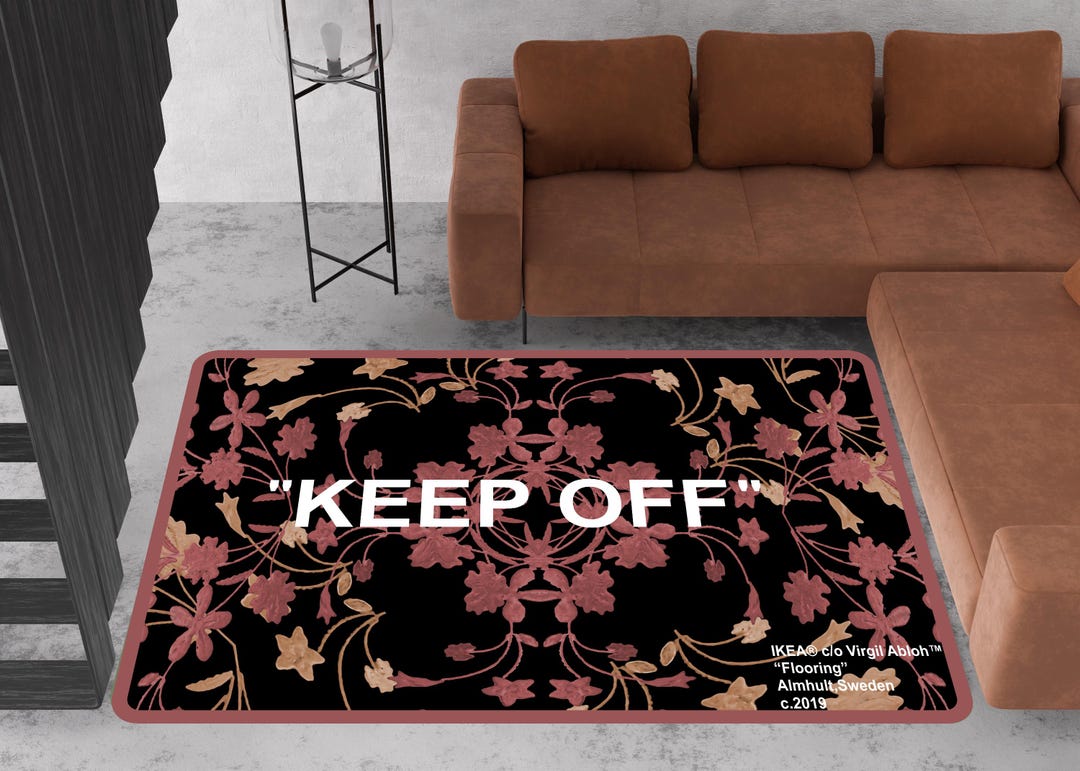 Minimalist Keep off Rug,soft Aesthetic Rug,floral Pattern Rug,elegant ...