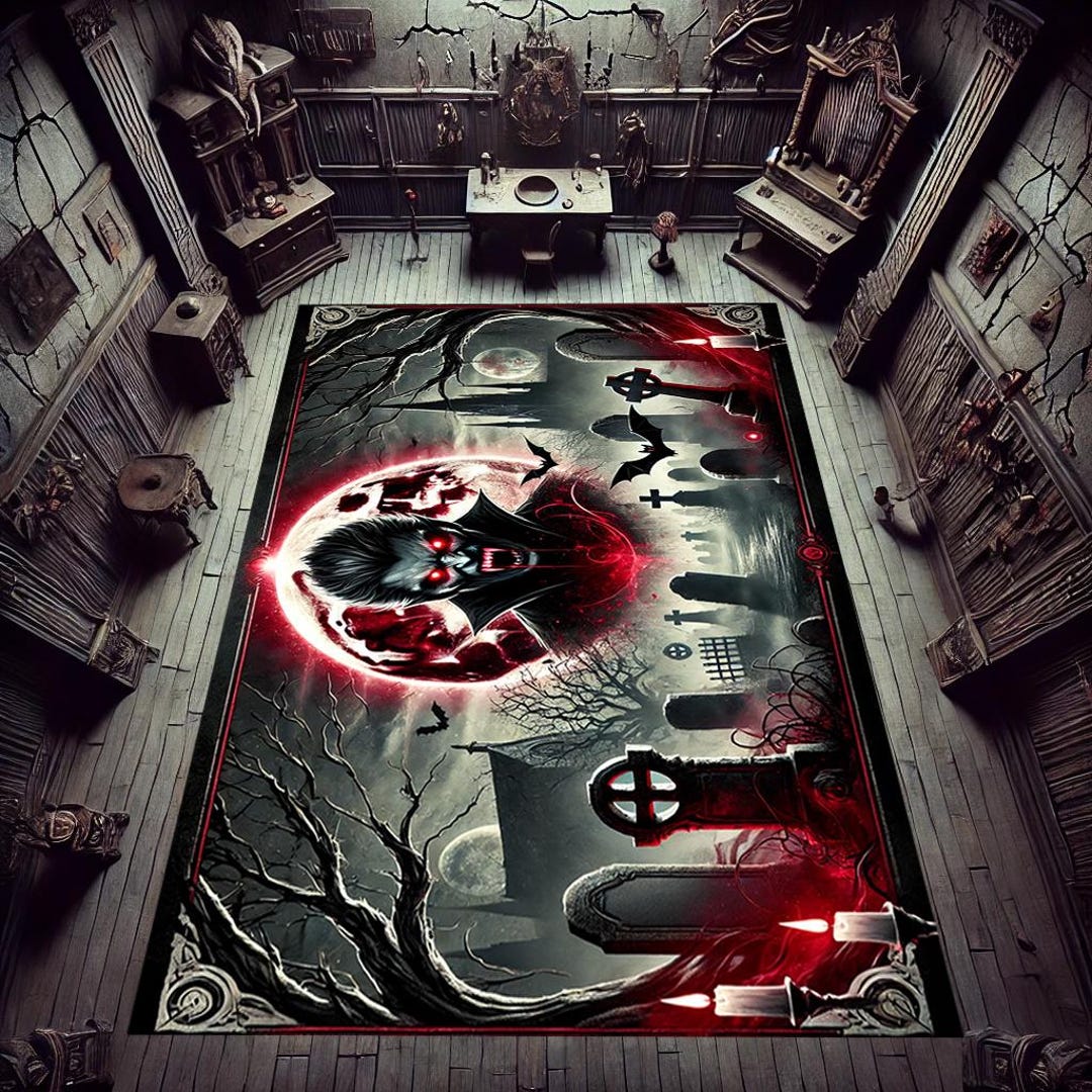 Vampire Rug,vampire Decor,horror Rug,gothic Rug,gothic Home Decor,dark ...