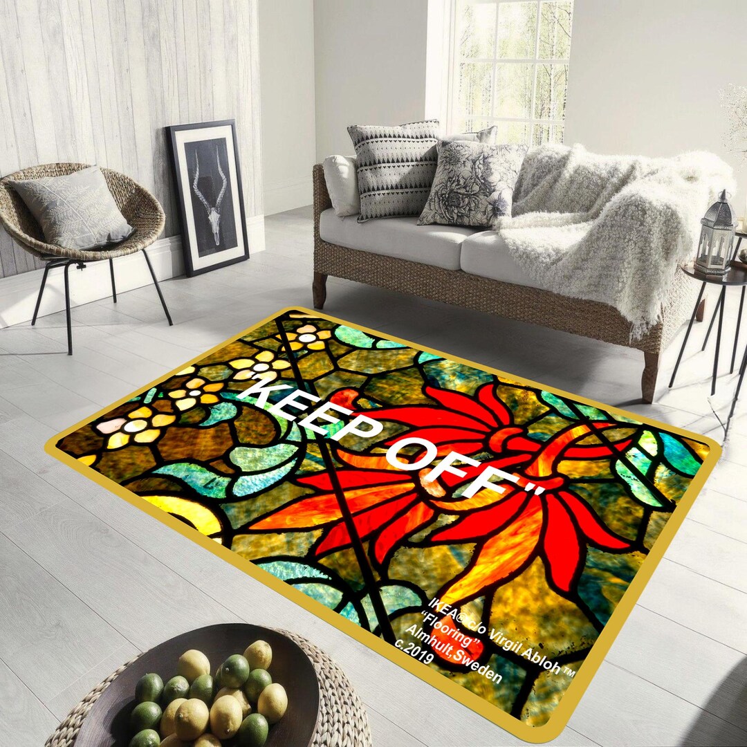 Keep off Carpet,stained Glass Rug,artistic Floral Carpet,colorful ...