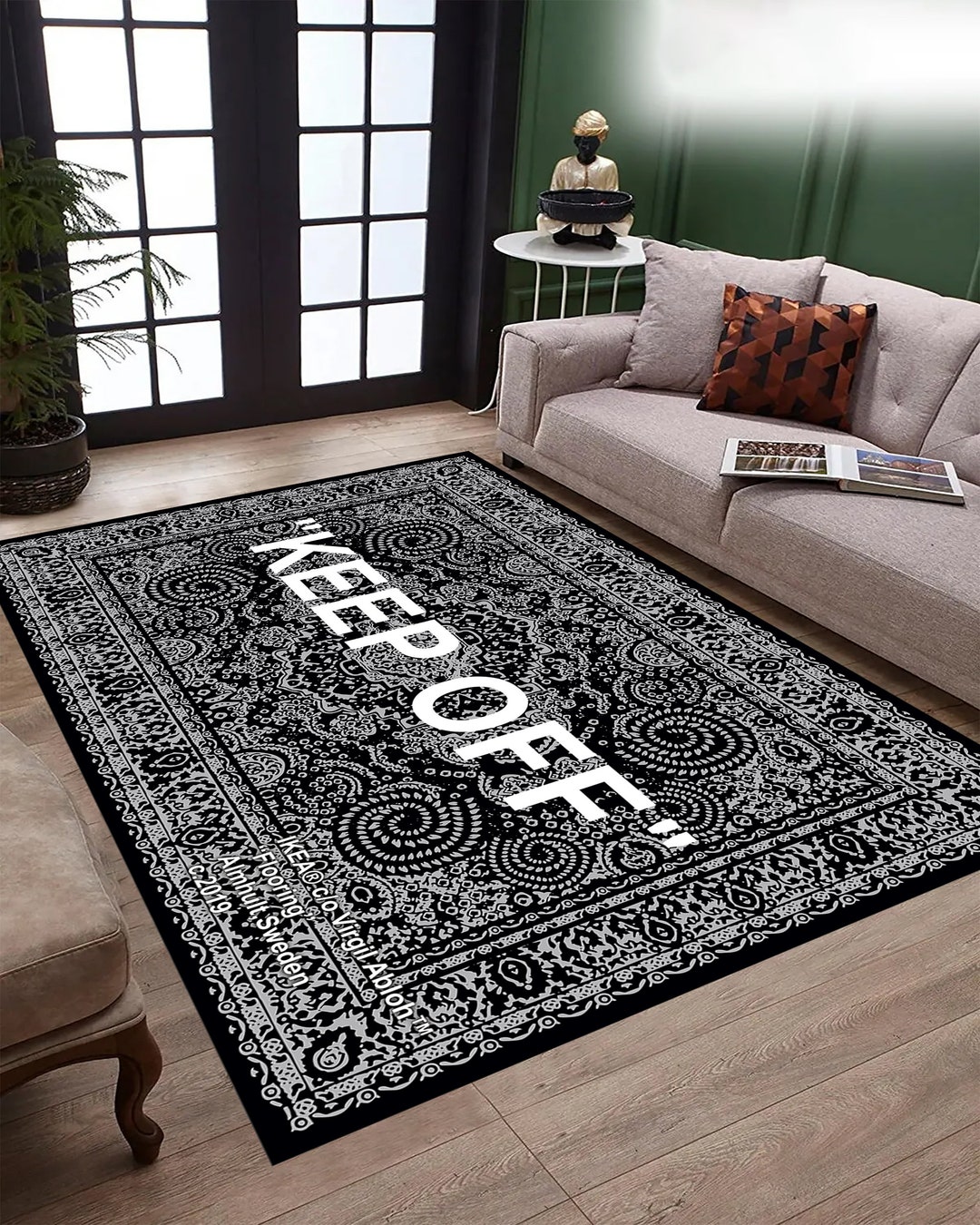 Keep off Classic Rug,keep off Home Decor,modern Carpet,black Keep off ...