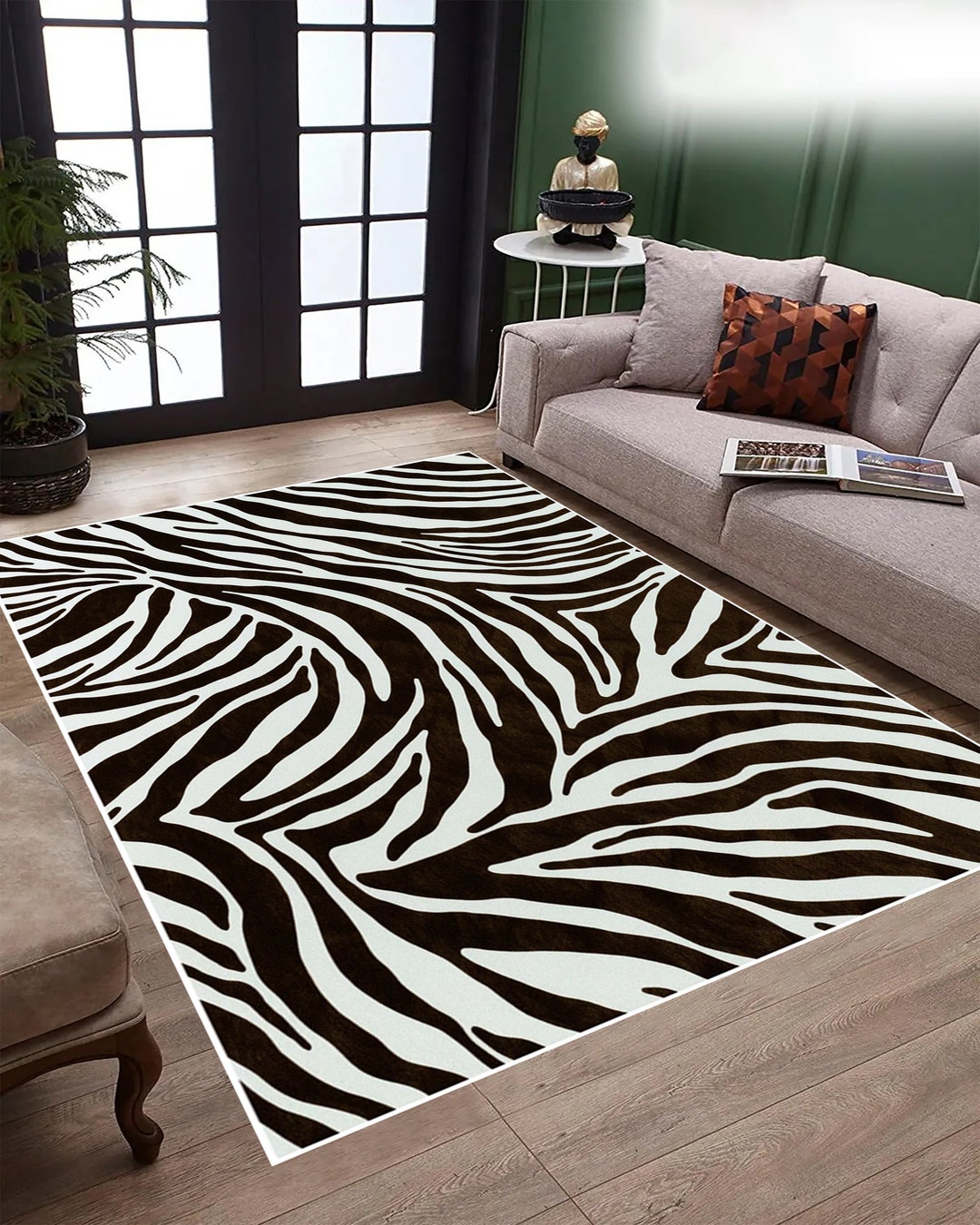 Zebra Pattern Rug,animal Print Rug,zebra Area Rug,black and White Rug ...