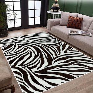 Zebra Pattern Rug,animal Print Rug,zebra Area Rug,black and White Rug ...