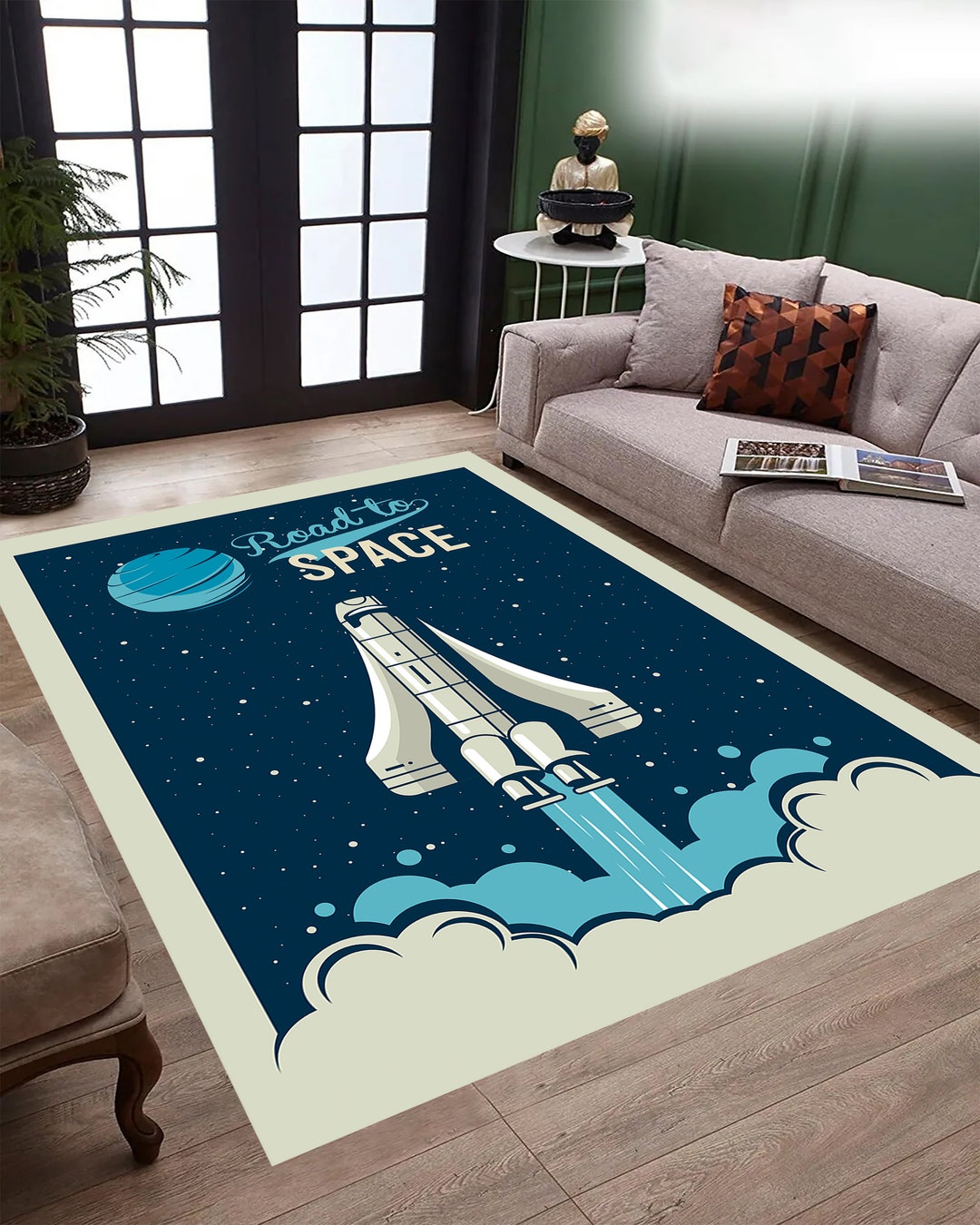 Space Rocket Rug,road to Space Rug,milky Way Rug,galaxy Rug,space ...