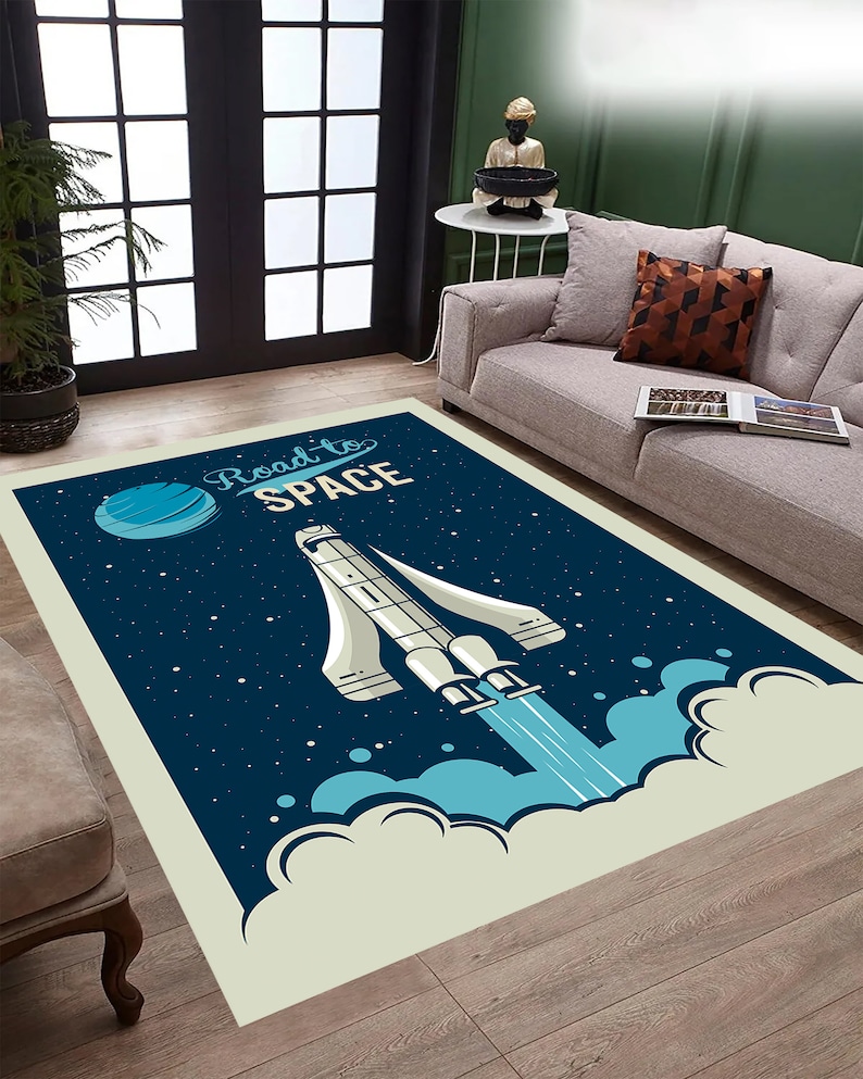 Space Rocket Rug,road to Space Rug,milky Way Rug,galaxy Rug,space ...