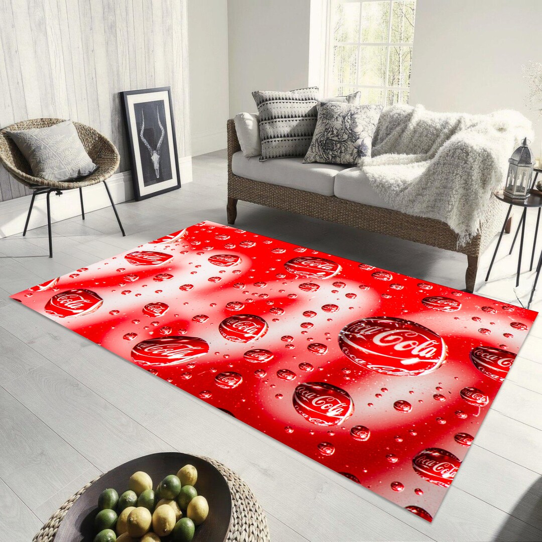 Coca Cola Patterned Rug: Retro Pop Art Home Decor - Etsy