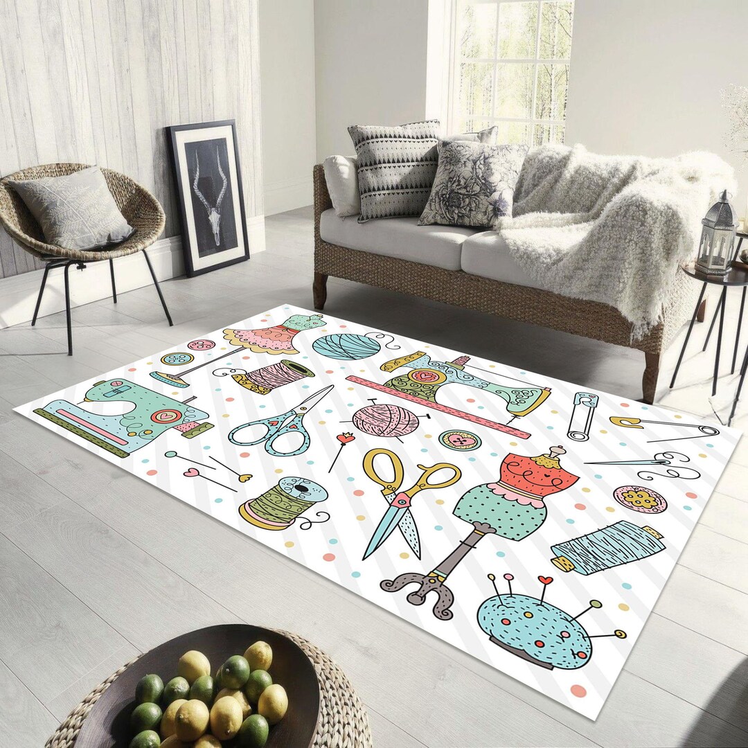 Sewing Clipart Rug,tailor Rug,bespoke Rug,tailor Scissors,sewing ...
