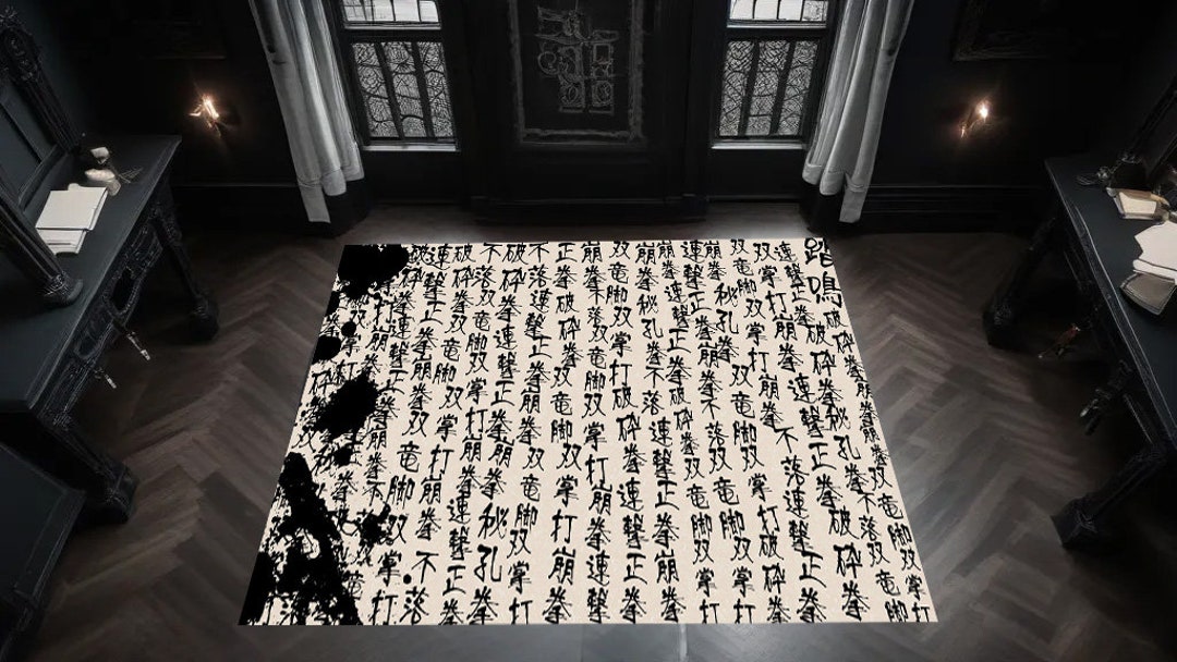 Japanese Calligraphy Rug, Gothic Home Decor, Personalized Gift - Etsy