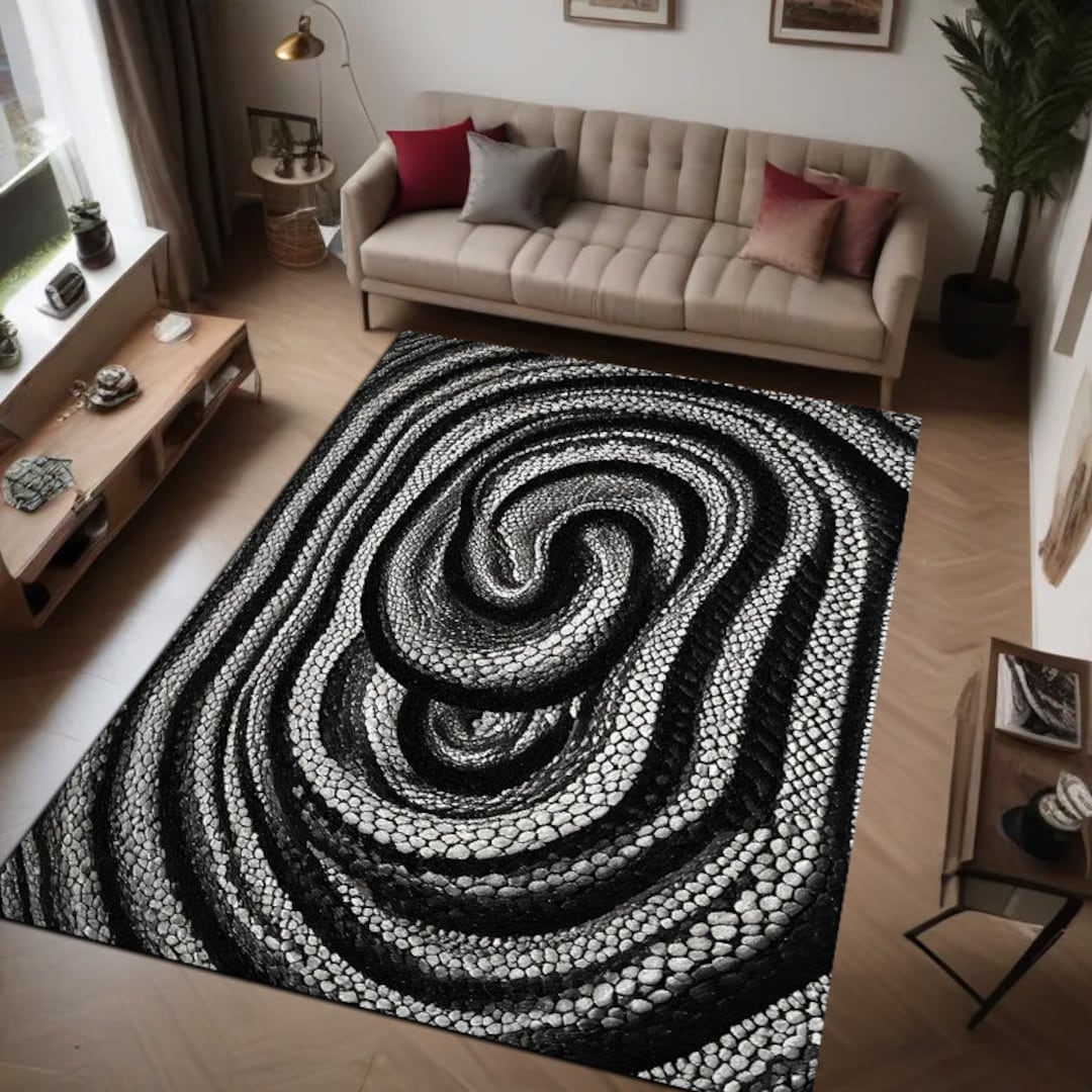 Snake Skin Rug,dark Aesthetic Rug,gothic Carpet,designer Living Room ...