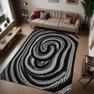 Snake Skin Rug,dark Aesthetic Rug,gothic Carpet,designer Living Room ...