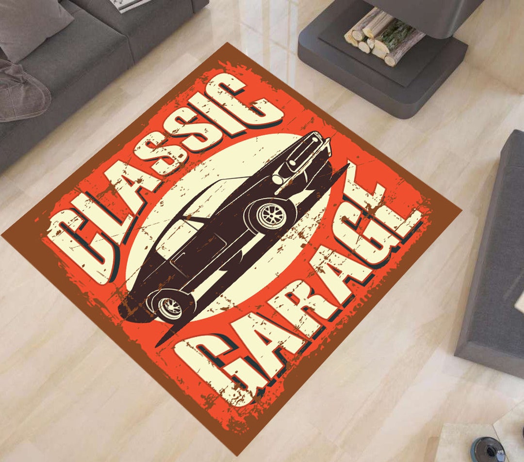 Car Mechanic Rug,boys Room Rug,red Car Rug,popular Rug,classic Car ...