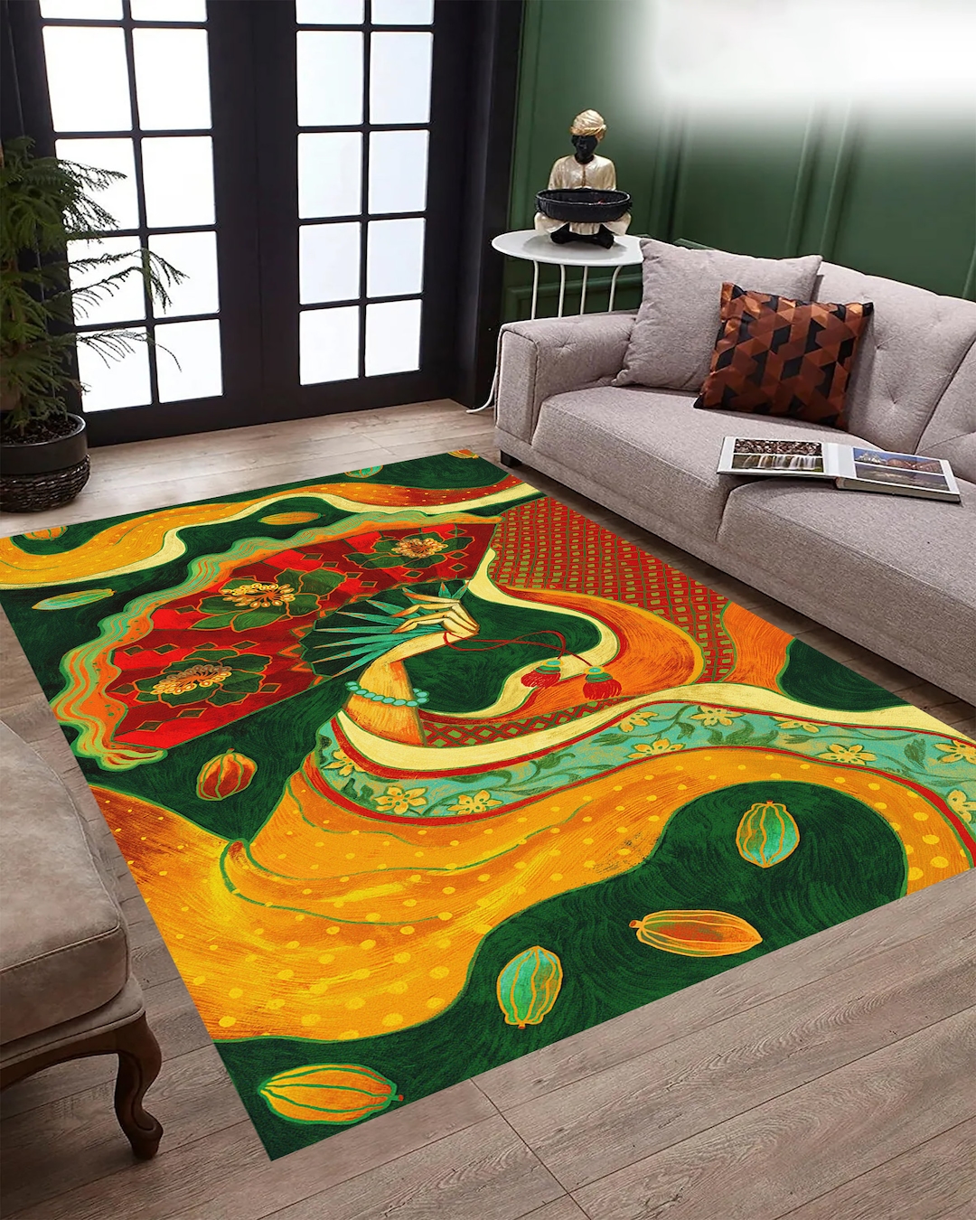 Japanese Rug,japanese Floor Mat,traditional Japanese Carpet,abstract ...